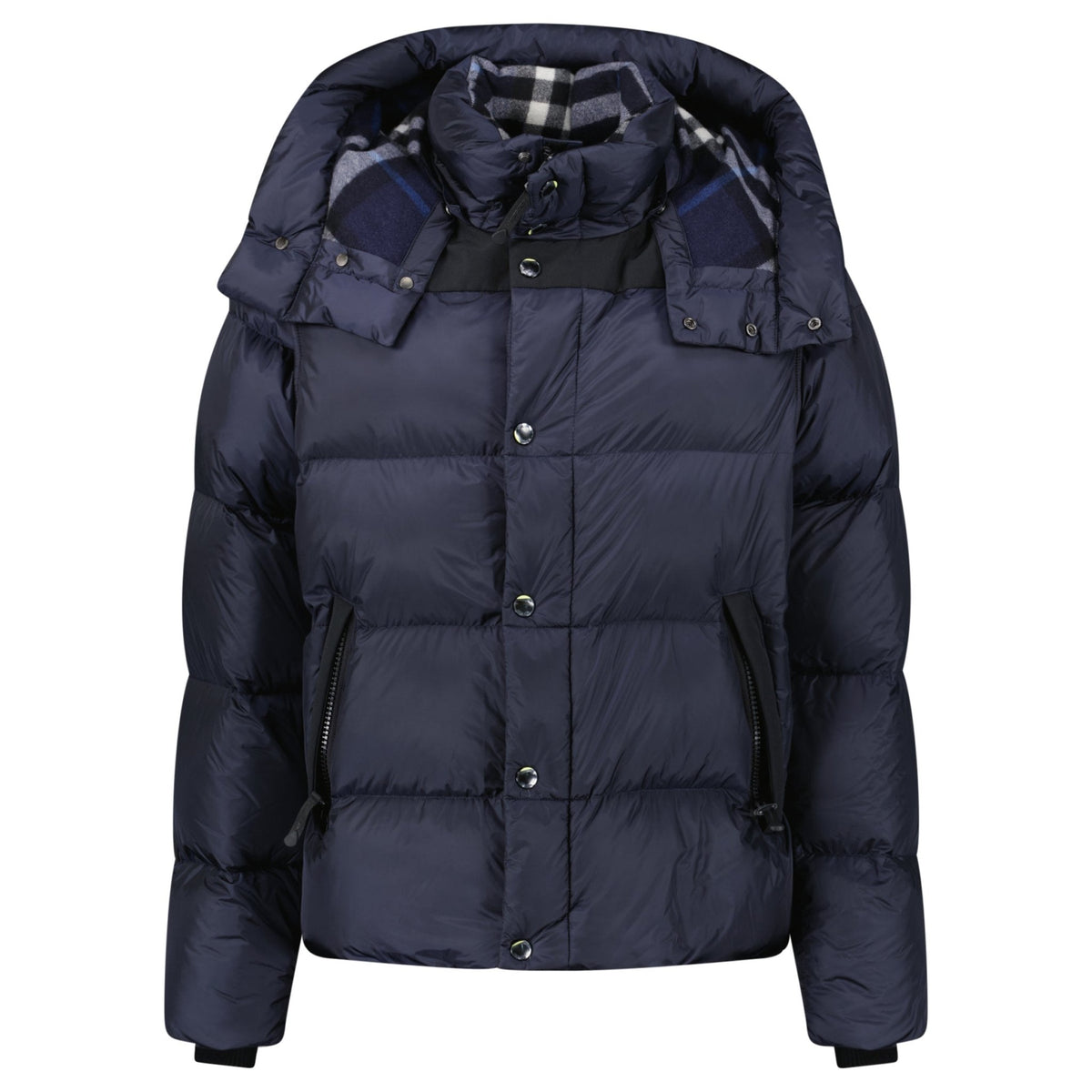 Burberry 'Leeds' Detachable Sleeve Hooded Down Jacket Navy– chancefashionco